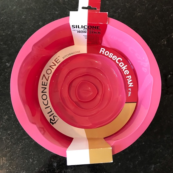 Kitchen | New Silicon Rose Shaped Cake Pan 8 Diameter Bakeware Dessert ...